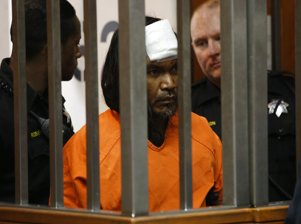 California police shooting suspect in court wearing bandage ...